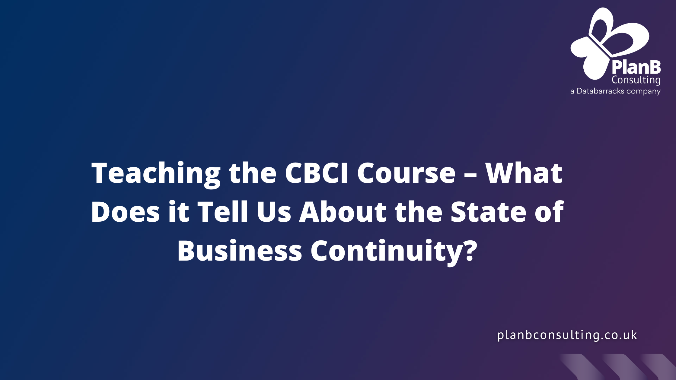 Teaching the CBCI Course – What Does it Tell Us About the State of ...